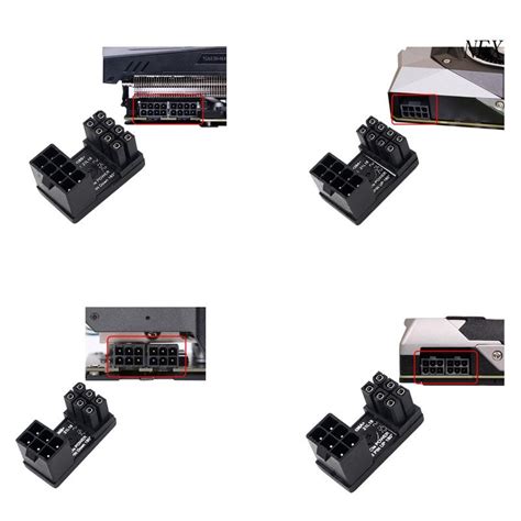 Nex อะแดปเตอร์ Gpu Vga Pcie 8pin 6pin ตัวผู้ 180 องศา เป็น 8pin 6pin ตัวเมีย 1 ชิ้น Shopee
