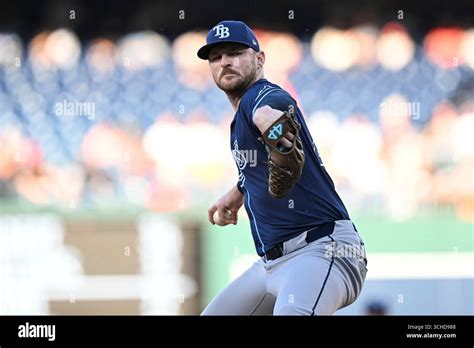 Tampa Bay Rays Pitcher Bryan Baker Throws During The Ninth Inning Of A Baseball Game Against The