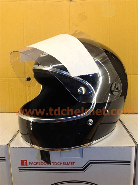 หมวกกันน๊อคคลาสสิก เปิดหน้า หมวกวิบากคลาสิก Vintage Omd ดำ