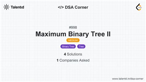 Maximum Binary Tree Ii Dsa Problem Talentd