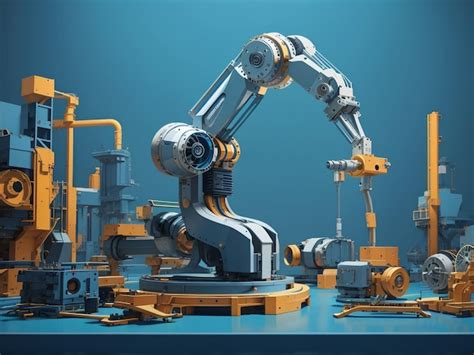 Robotic Precision Engineering Industry And Large Machine With Robotic Arm Premium Ai Generated