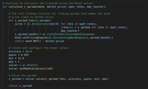 Coding Towards Cfa 21 Calculate Z Spread With Quantlib Data
