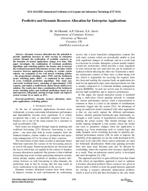 Pdf Predictive And Dynamic Resource Allocation For Enterprise Applications