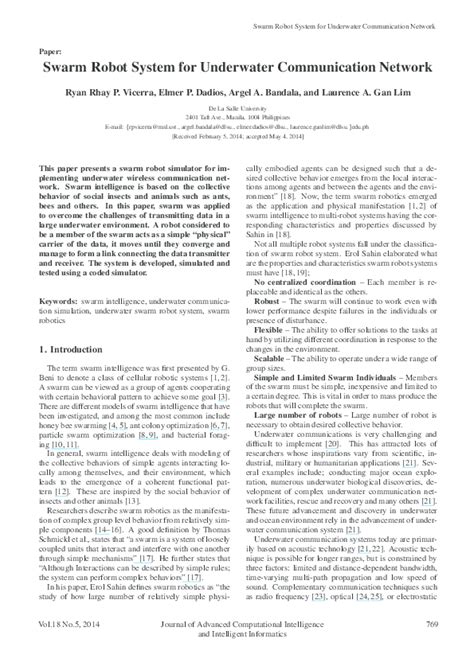 Pdf Swarm Robot System For Underwater Communication Network