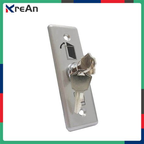 Mm Long Slim Type Stainless Steel Exit Button With Key For Access Control System Emergency