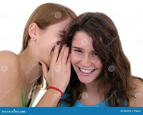 Girl Whispering In Friend`s Ear Stock Image Image 293353
