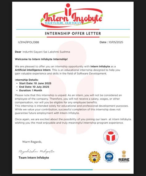 Artificialintelligence Internshipopportunity Learningjourney Gayani Indurthi