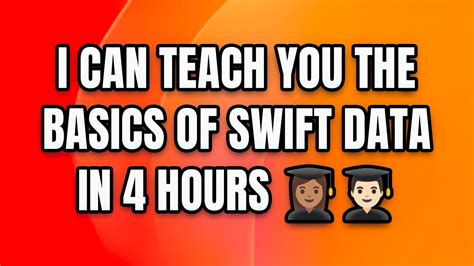I Can Teach You The Basics Of Swiftdata In 4 Hours 👩🏽‍🎓👨🏻‍🎓 — Swift