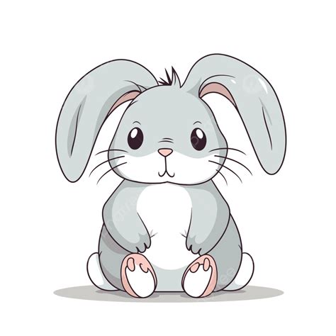 Outline Bunny Clipart Cartoon Rabbit Sitting On The Ground Vector Outline Bunny Clipart