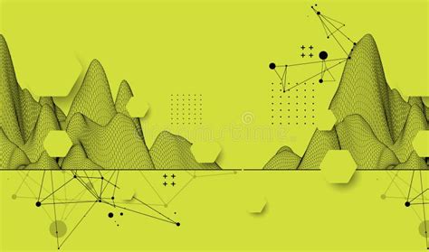 Trendy Abstract Wireframe Background Modern Science Or Technology Art Elements Surface