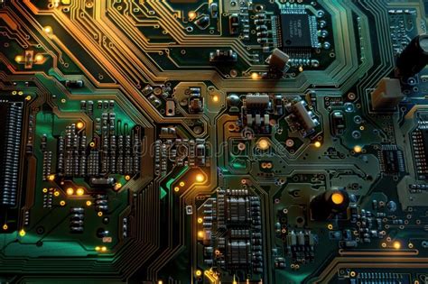 Futuristic Circuit Board With Illuminated Paths Stock Illustration Illustration Of Board