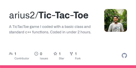 Github Arius2tic Tac Toe A Tictactoe Game I Coded With A Basic Class And Standard C