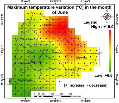 Monthly Maximum Temperature Variation When Compared With The Base Month