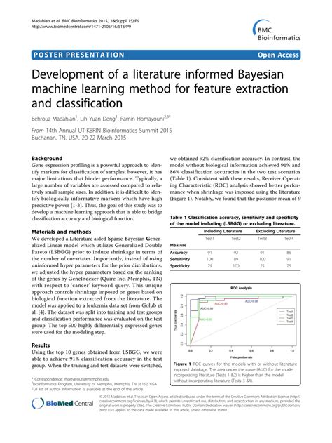 Pdf Development Of A Literature Informed Bayesian Machine Learning