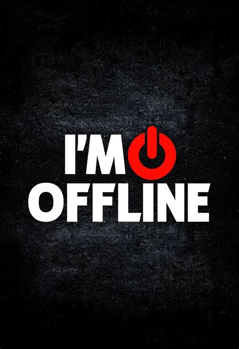 i m offline bold power button digital art social media post playground