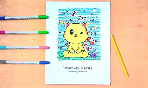 40 Dibujos Kawaii De Gatos Para Colorear ¡gratis Coloreando Juntos