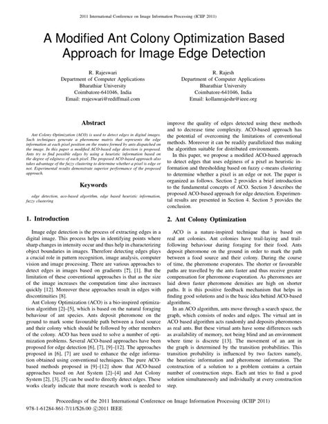 Pdf A Modified Ant Colony Optimization Based Approach For Image Edge Detection