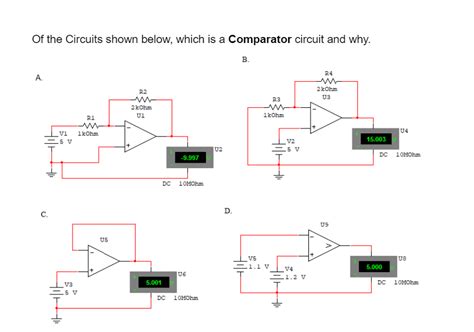 Solved Of The Circuits Shown Below Which Is A Comparator Chegg