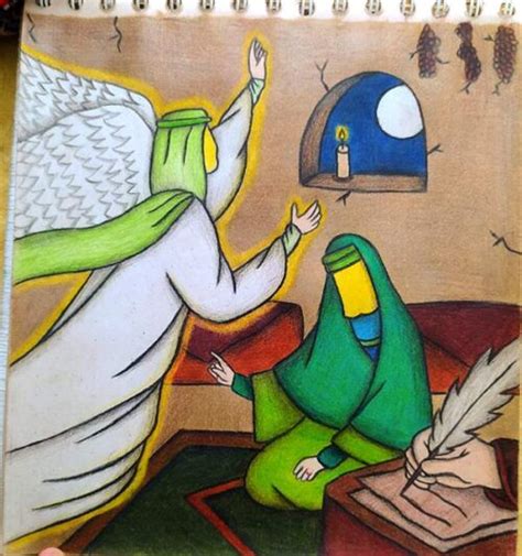 نقاشی ولادت حضرت علی ساده و کودکانه برای رنگ آمیزی نقاشی امام علی