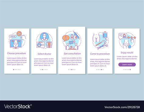 Plastic Surgery Center Onboarding Mobile App Page Vector Image