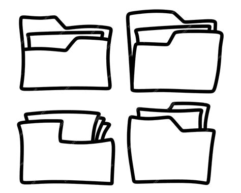 Premium Vector A Drawing Of Folders With The Word Folders On Them