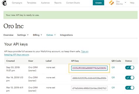 Configure Mailchimp Integration In The Back Office Orocommerce Orocrm And Oroplatform
