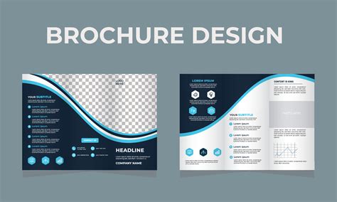 Brochure Design Template Wave Curves Professional Business Three Fold Flyer Template Corporate
