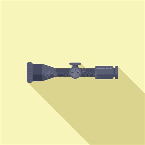 Modern Army Scope Icon Flat Vector Rifle Gun Stock Vector
