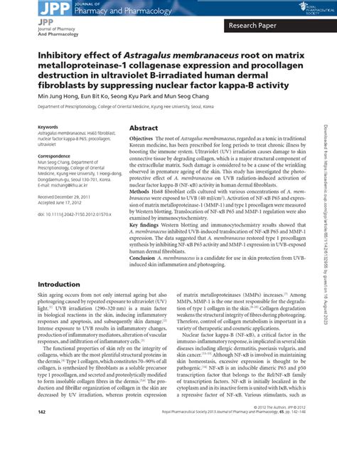 Astragalus Membranaceus Root Prevención De Deterioro De Colageno Pdf