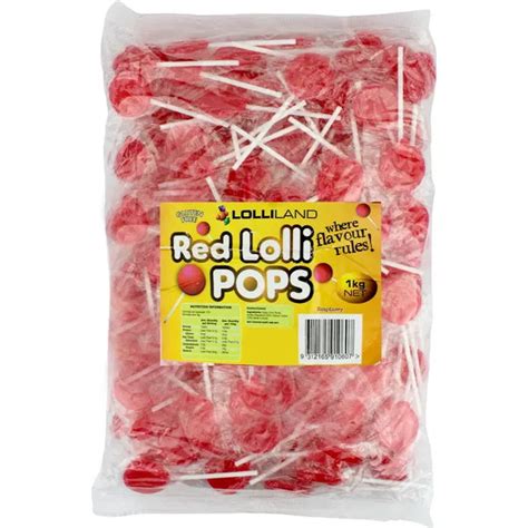 Lolliland Flat Pops Red 1kg Toms Confectionery Warehouse