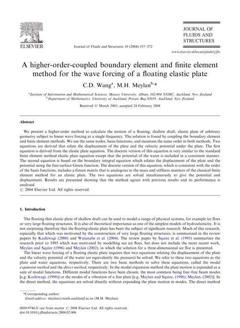 Pdf A Higer Order Coupled Boundary Element And Finite Element Method For The Wave Forcing Of A