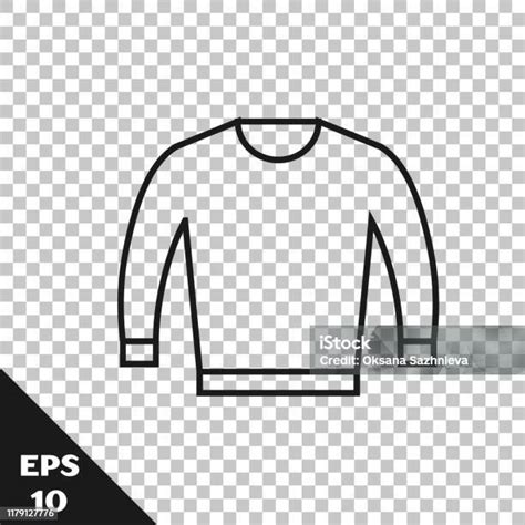 투명 한 배경에 격리 된 검은 선 스웨터 아이콘입니다 풀오버 아이콘입니다 벡터 일러스트레이션 0명에 대한 스톡 벡터 아트 및 기타 이미지 Istock