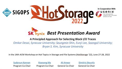 Omkar Desai On Linkedin Storagesystems Ssds Skhynix Academicresearch Acm Usenix 20 Comments