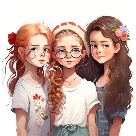 Three Girls Cartoon Images Free Download On Freepik
