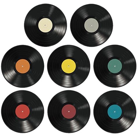8pcs Decorative Vinyl Record Wallpaper Decoration Wall Personality