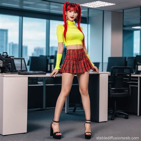 Happy Woman In Office Attire Stable Diffusion Online