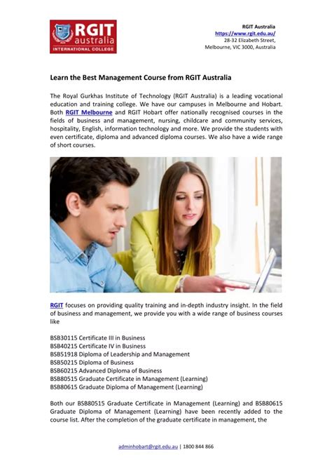 Ppt Learn The Best Management Course From Rgit Australia Powerpoint Presentation Id10012047