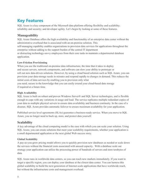 Sql Azure Database Whitepaper R01 Doc Databases Computer Software And Applications