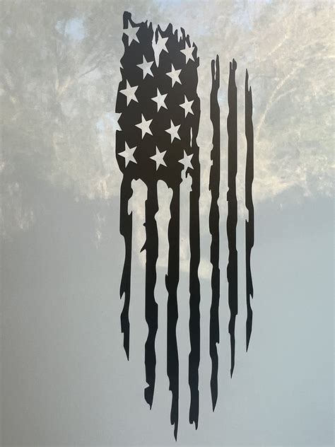 Tattered American Flag Decal Etsy