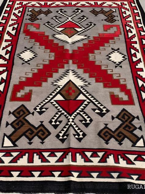 6x9 Ft Handwoven Wool Navajo Rug Southwest Style Rug Native American