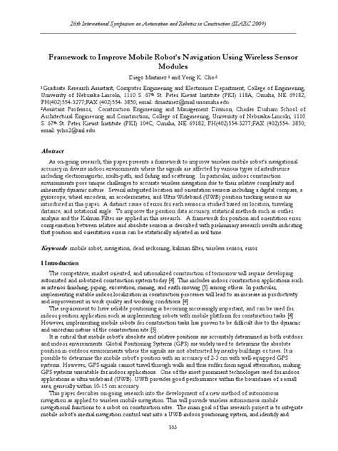 Framework To Improve Mobile Robots Navigation Using Wireless Sensor