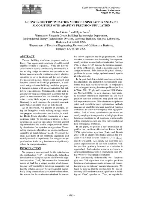 Pdf A Convergent Optimization Method Using Pattern Search Algorithms With Adaptive Precision