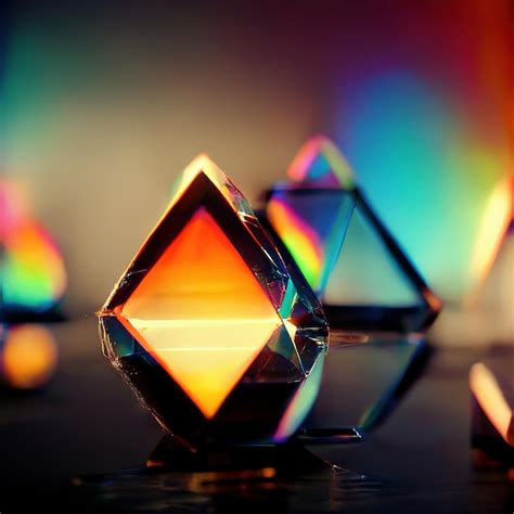 Premium Photo Glass Crystals And Prisms With Color Spectrum Rays Abstract Optic Art Background