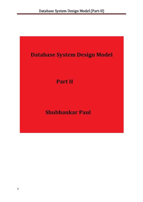 Database System Design Model Part Ii