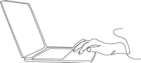 Continuous Line Laptop Vector Art Icons And Graphics For Free Download