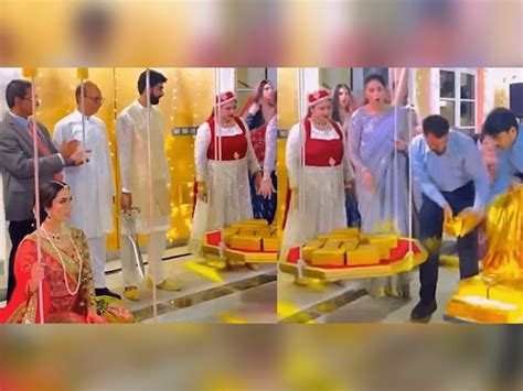Watch Gold Slabs Weighed Against Pakistani Bride In Dubai