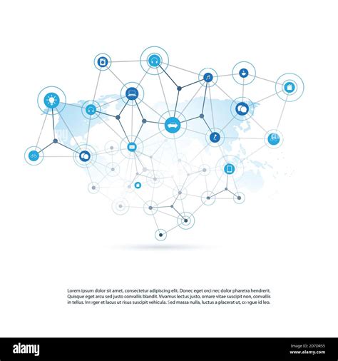 Cloud Computing Networks Structure Telecommunications Concept Design Worldwide Network