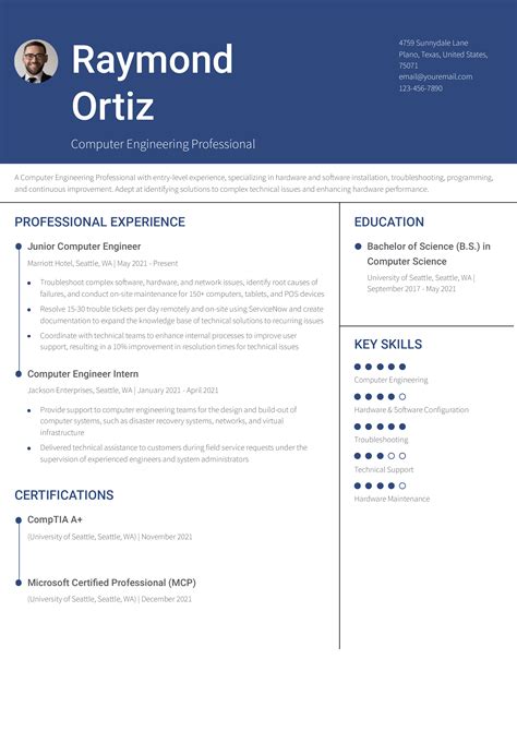Computer Engineering Resume Examples And Templates For ResumeBuilder Com