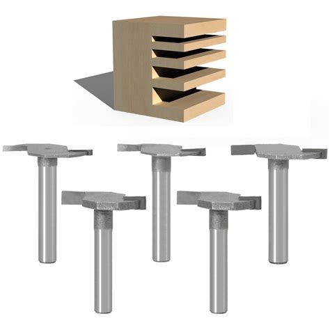 WSOOX Slot Router Bits With 1 4 Shank 5PCS Slotting Cutter Router Bit Set Cutting Heigh 5 64 3