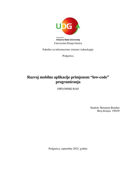 Pdf Bachelors Thesis On Developing A Mobile Application Using Low